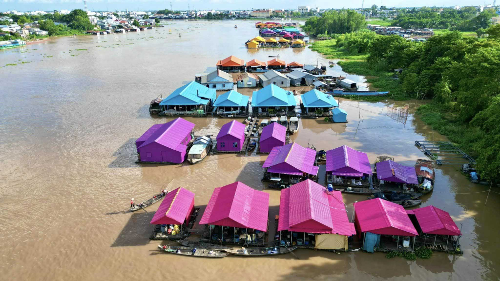 Introducing the colorful floating village at the confluence of Chau Doc river